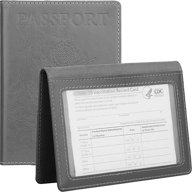 1Pc Passport Holder Travel Bag Passport And Vaccine Card Holder Combo ...