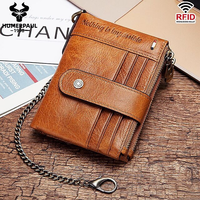 HUMERPAUL Men Wallets Slim Leather Bifold Hasp Short Male Purse Coin ...