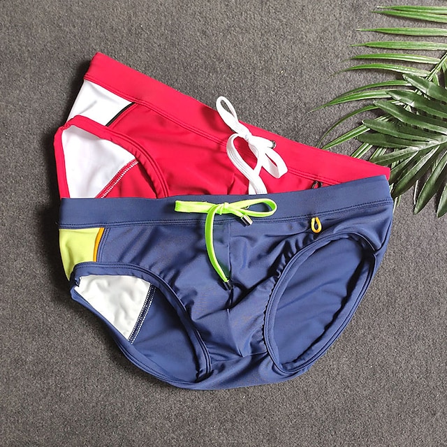 Men's Swimwear Swim Shorts Shorts Swim Briefs Color Block Comfort ...