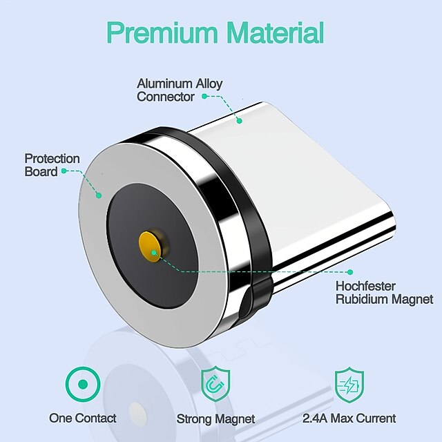 5Pcs Magnetic Plug Connector Universal For Round One Ponit Magnetic ...