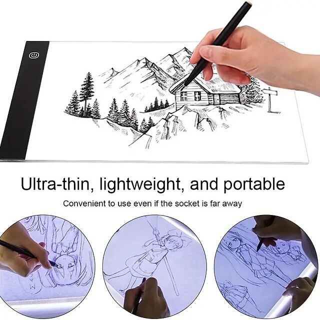 LED Light Pad Artist Light Box Table Tracing Drawing Board Pad Diamond ...