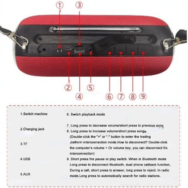 High Power Bluetooth Speaker Stand Wireless Column Outdoor Portable TWS ...