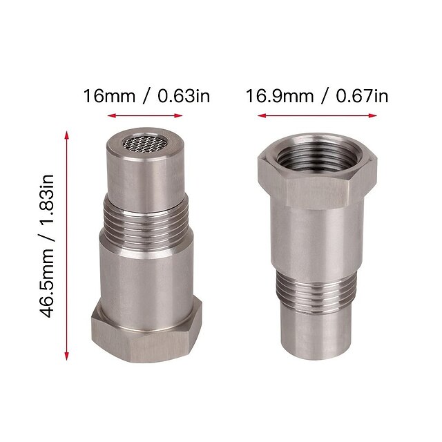 2pcs M18x1.5 Oxygen Sensor Thread Adapter, Universal 304 Stainless ...