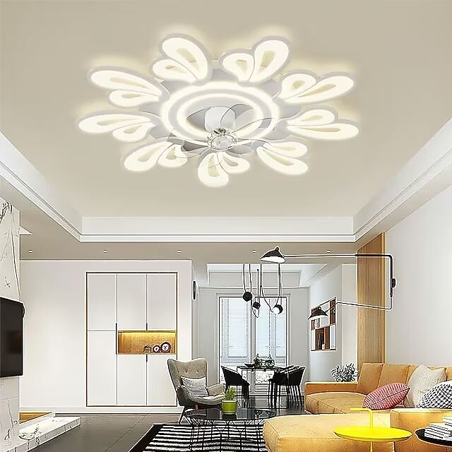 LED Ceiling Fans Dimmable with Remote Contral Flower Design 20"/39" 5/9 ...