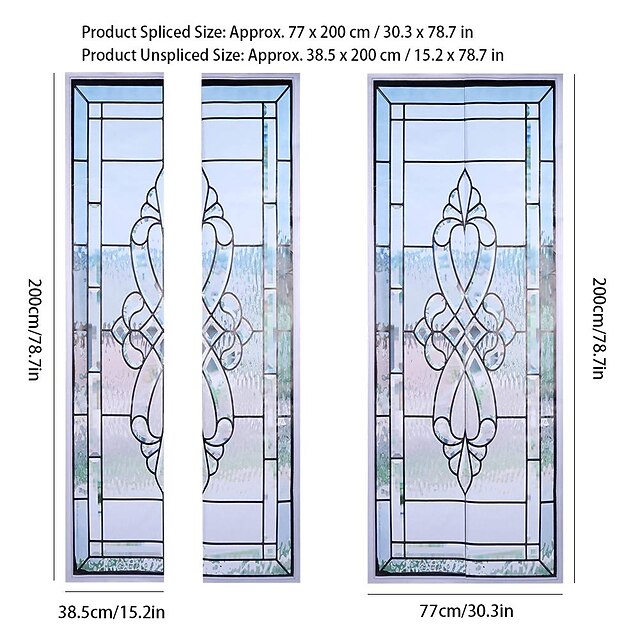 2pcs Self-adhesive Creative Imitation Glass Door Stickers For Living ...