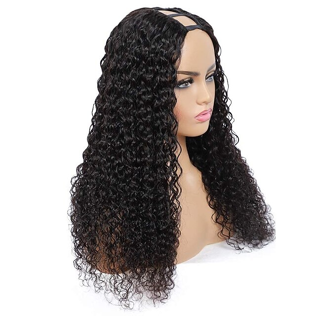 U Part Wig Human Hair Brazilian Deep Wave U Part Wigs for Black Women ...