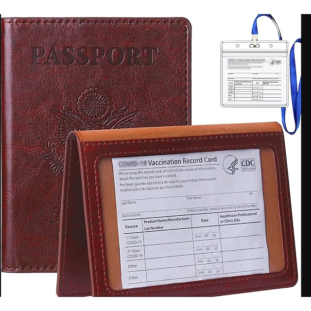 1Pc Passport Holder Travel Bag Passport And Vaccine Card Holder Combo ...