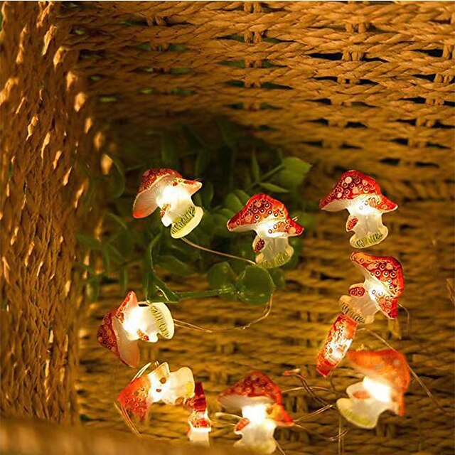 Mushroom Decor Cottagecore Room Decor Mushroom String Lights Battery Powered Mushroom Fairy ...