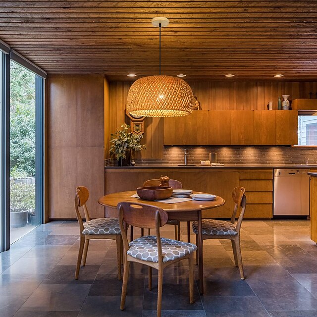 Creative Handmade Bamboo Weaving Natural Wind Ceiling Chandelier E27 ...