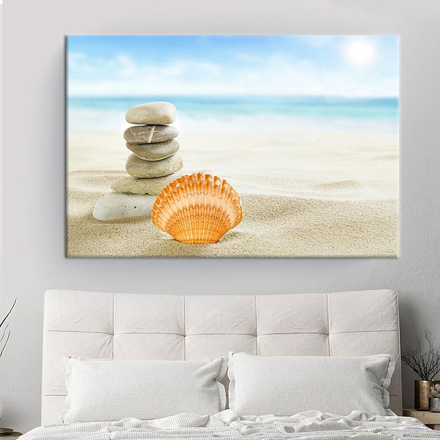 Beach Seascape Wall Art Canvas Painting Shell Sea Wall Art Starfish ...