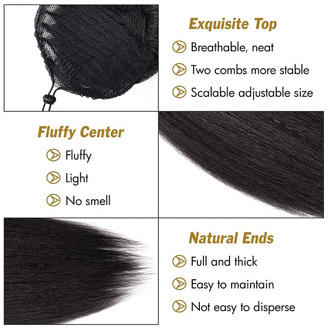 Long Yaki Straight Drawstring Pony Tail Hair Attachments for Women ...
