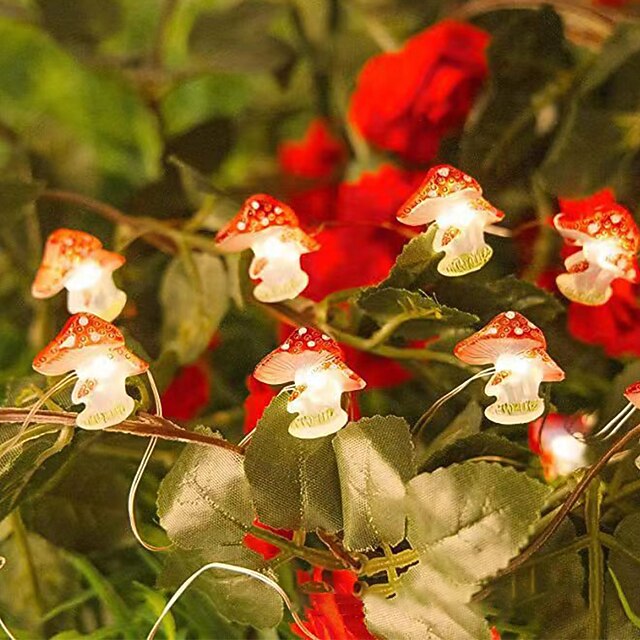 Mushroom Decor Cottagecore Room Decor Mushroom String Lights Battery Powered Mushroom Fairy ...