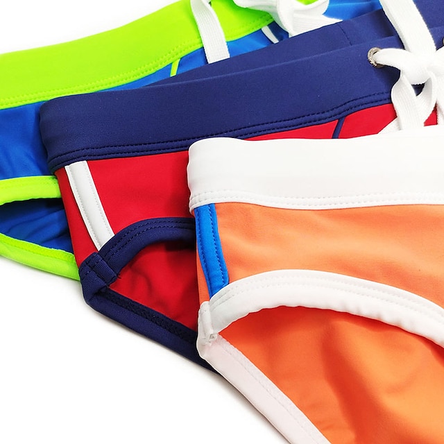 Men's Swimwear Swim Shorts Shorts Swim Briefs Color Block Comfort ...