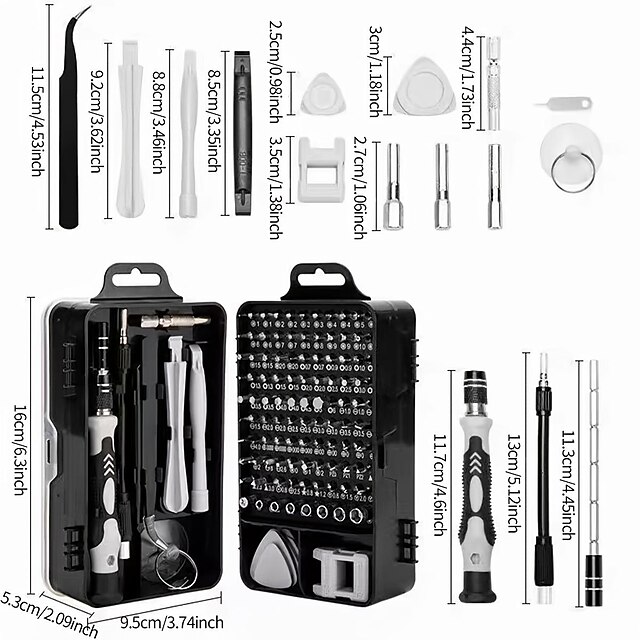 115 In 1 Precision Screwdriver Package, DIY Tool Kit, Tool Kit For Repairing Mobile Phone Laptop ...