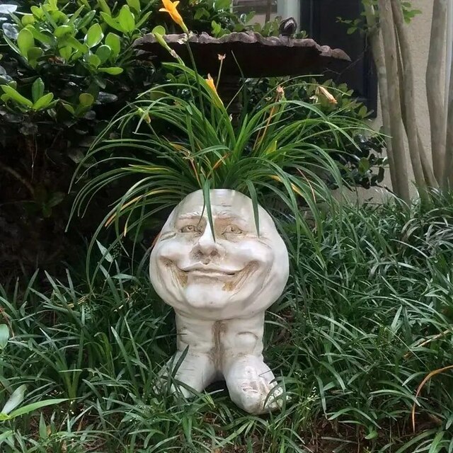 Face Planters, Muggle Head Planter Face Flower Pot Resin Garden ...