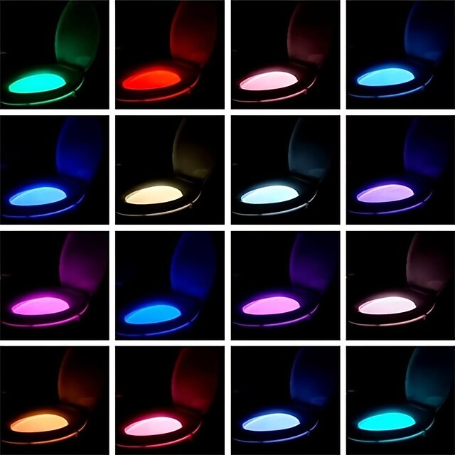 Toilet Night Light Bathroom LED Toilet Seat Bowl Motion Activated ...