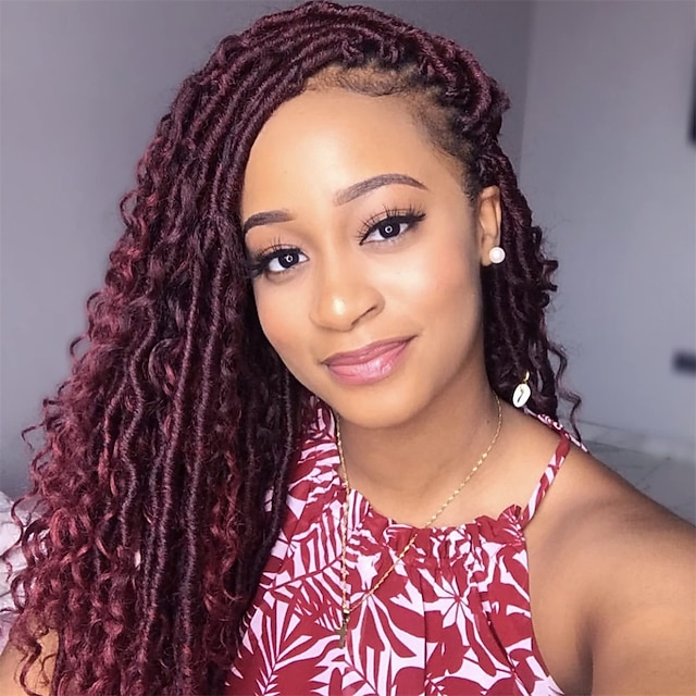 Brown 18 Inch 7 Packs Faux Locs Crochet Hair Soft Crochet Locs Pre ...