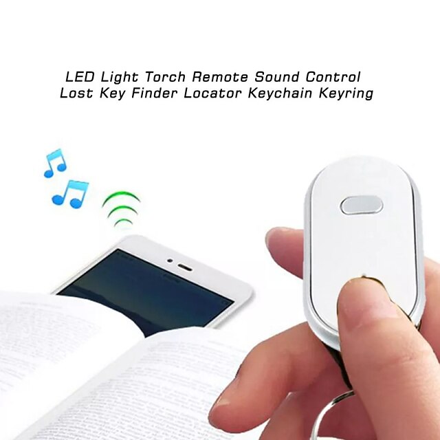 LED Whistle Key Finder Flashing Beeping Sound Control Alarm Anti-Lost ...