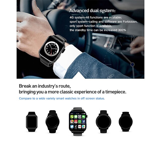 696 TK01 Smart Watch 1.99 inch 4G LTE Cellular Smartwatch Phone ...