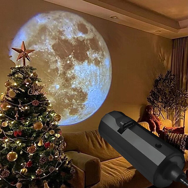 Moon Earth Astronaut Lamp Projector Night Light 360 Moon Projection ...