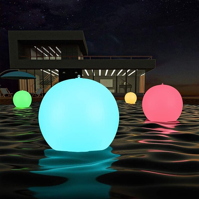 16-Color LED Pool Floating Light, LED Glowing Beach Ball 40cm 60cm ...