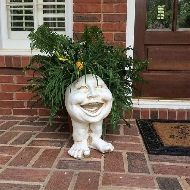 Face Planters, Muggle Head Planter Face Flower Pot Resin Garden ...