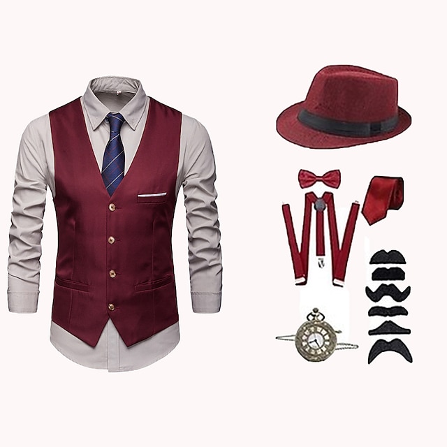 Retro vintage Jaren 1920 Blouse / overhemd Hoeden Feestkostuum Hesje ...