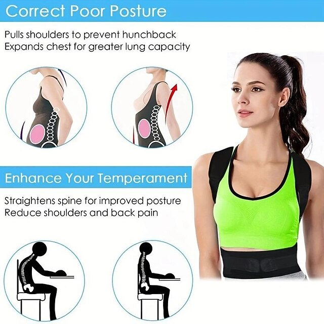 Unisex Back Brace Posture Corrector, Magnetic Lumbar Back Support Belt ...