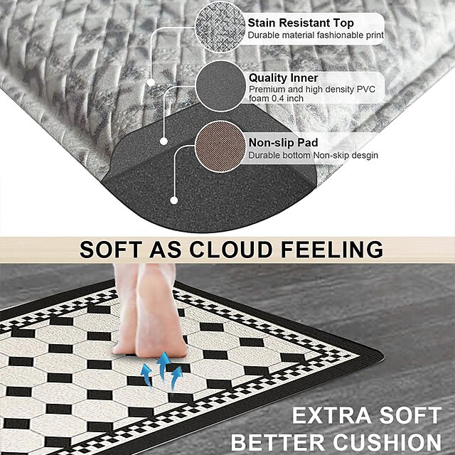 Kitchen Floor Mats Lattice Non-Slip Waterproof And Oil-Proof Mats Dirt ...
