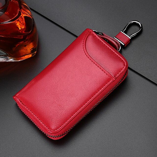 Genuine Leather KeyChain Unisex Key Bag Multifunction Organizer Wallet ...