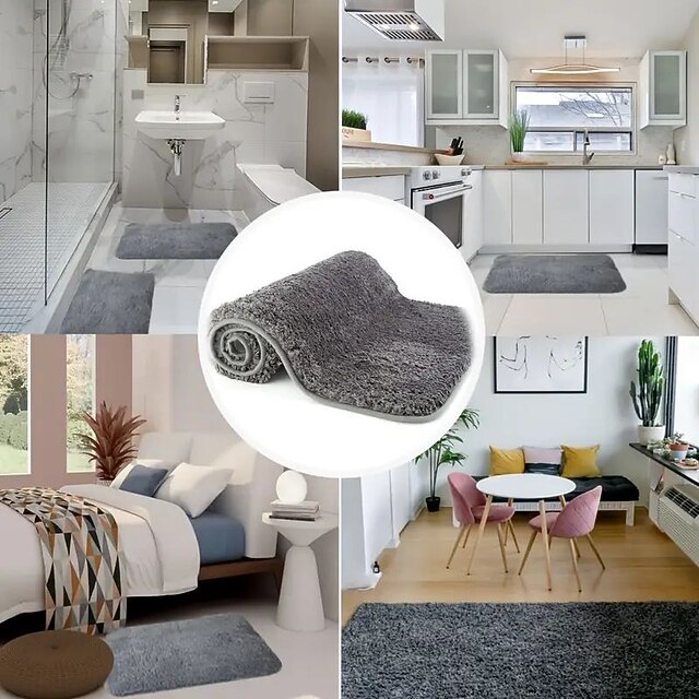 Thickened High Fluff Floor Mat Bathroom Water Absorption Anti-skid Mat ...
