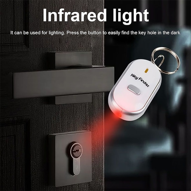 LED Whistle Key Finder Flashing Beeping Sound Control Alarm Anti-Lost ...