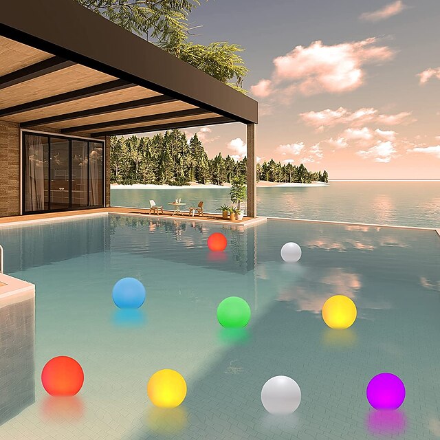 Pool Light Floating Pool Ball Light Color Changing with Remote Control 16 RGB Dimmer Night Light ...
