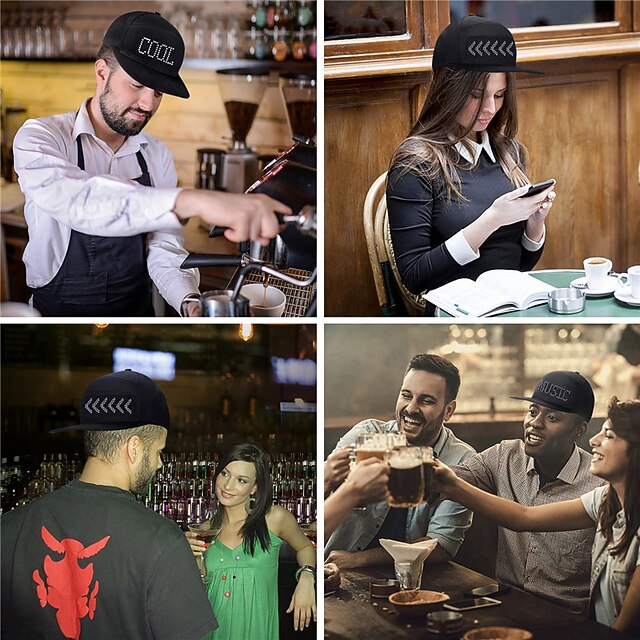 LED Costume Hats LED Caps Display APP Programmable LED Message Display ...