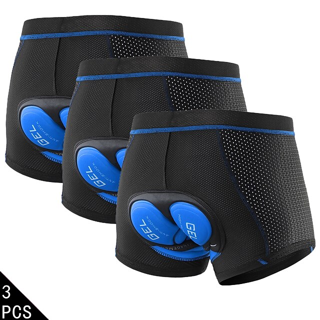 Arsuxeo Men's 3-Pack Cycling Under Shorts Cycling Padded Shorts Bike ...