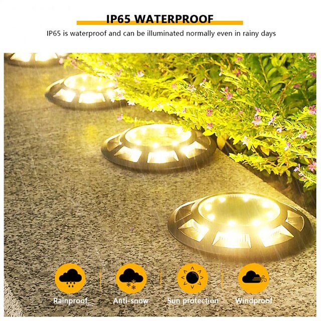 Outdoor Solar Lights Solar Ground Light 16 LED Upgraded Outdoor ...