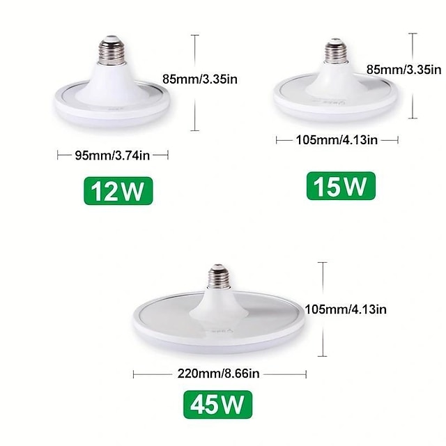 UFO Shaped LED Light Bulb E27 Base Flat High Power LED Light Bulb For Home Pendant Fixture Light ...