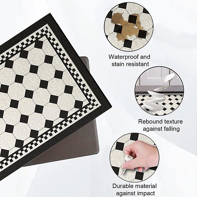 Kitchen Floor Mats Lattice Non-Slip Waterproof And Oil-Proof Mats Dirt ...