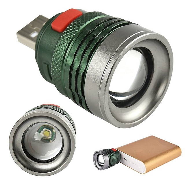 USB Tactical-Led Flashlight 3 Lighting Mode Flashlight Camping Cycling ...