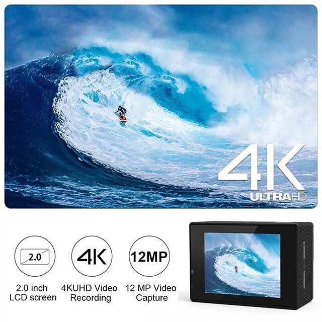 4K Ultra HD Action Camera 4K/30fps WiFi 2 inch 170D Underwater ...