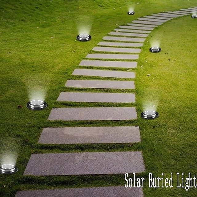 Outdoor Solar Lights Solar Ground Light 16 LED Upgraded Outdoor ...