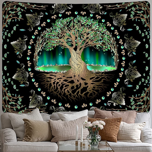 Tree of Life Hanging Tapestry Sun Moon Wall Art Large Tapestry Mural ...
