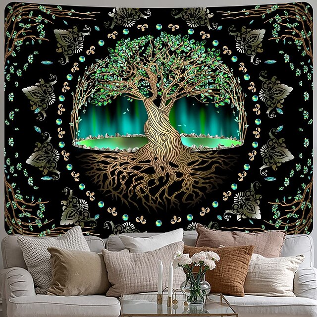 Tree of Life Hanging Tapestry Sun Moon Wall Art Large Tapestry Mural ...