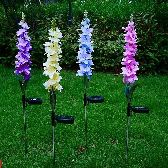 Solar Flowers Lights Outdoor Waterproof Violet Lights Flower Stake ...