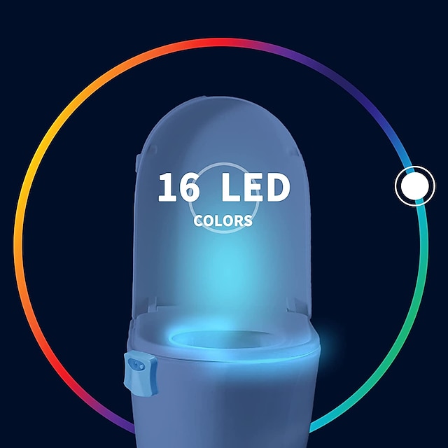 Toilet Night Light Bathroom LED Toilet Seat Bowl Motion Activated ...