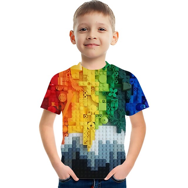 Kids Boys' T shirt Tee Short Sleeve Graphic 3D Print Kid Top Optical ...