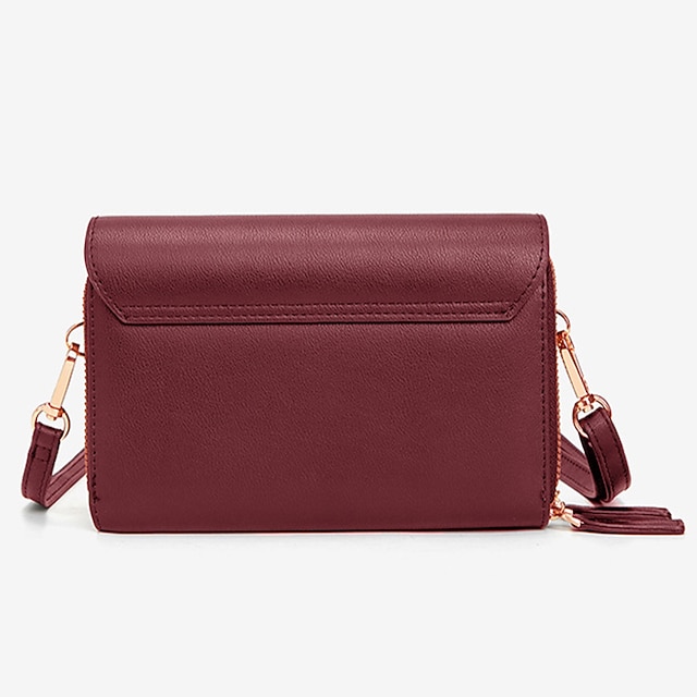 Dame Crossbody-veske Lommebok Skulderveske PU lær Mobilveske Kontor ...