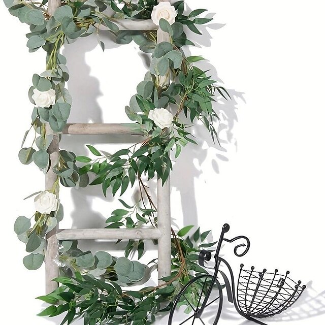 Artificial Eucalyptus Garland Plant, Faux Hanging Eucalyptus Vines ...