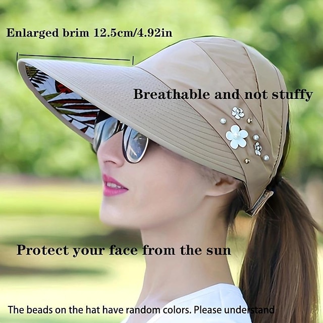 Summer Sun Hat Women's Outdoor Travel Sunscreen Sun Hat Foldable Anti ...
