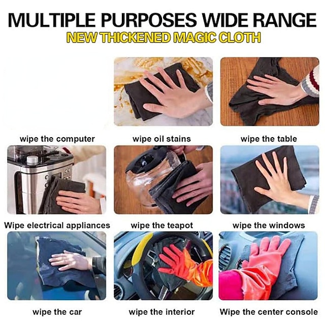 10pcs Magic Cloth Glass Cloth No Trace No Watermark Cleaning Cloth ...